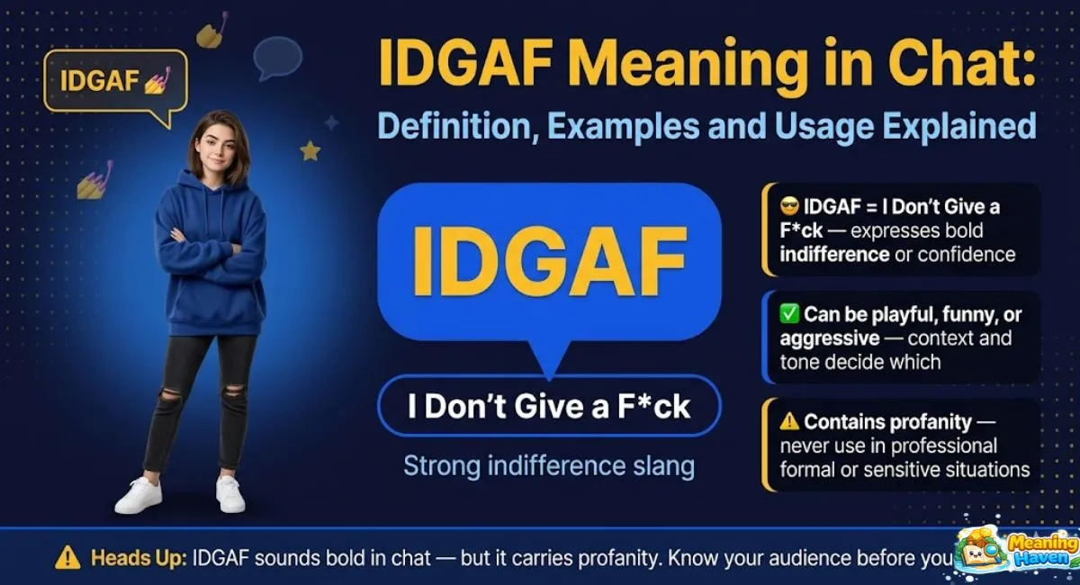 IDGAF Meaning in Chat: Definition, Examples & Usage Explained