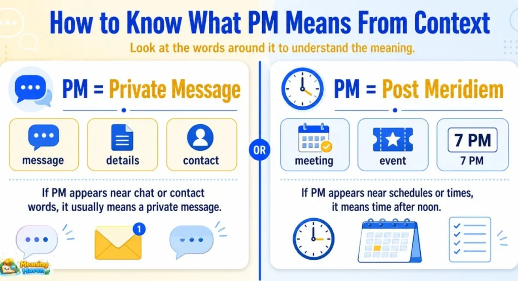 What Does PM Mean in Text? Meaning, Examples, and PM vs DM